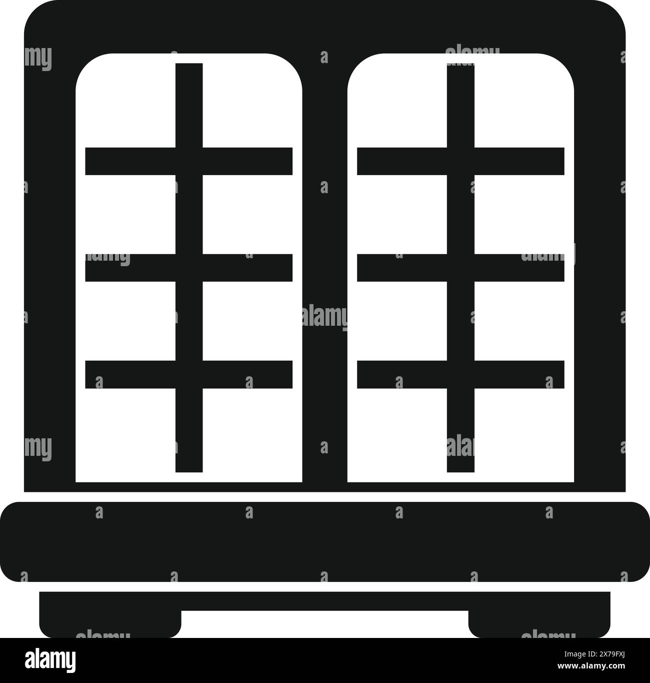 Stylized graphic of a double window, perfect for web and design use ...