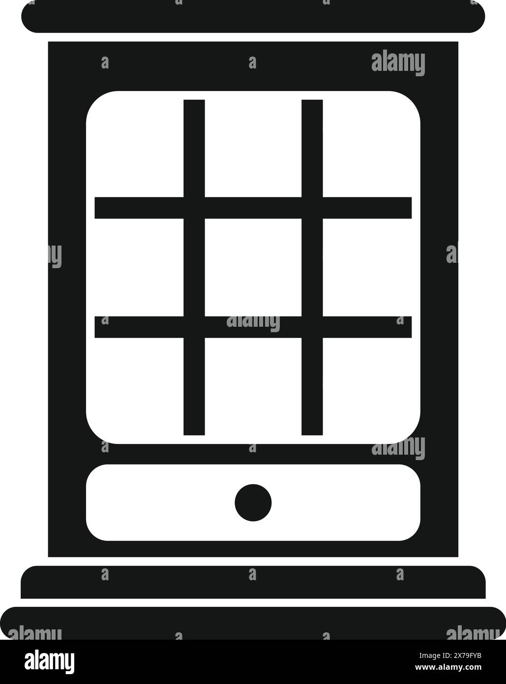 Traditional and classic black and white window sill icon illustration ...