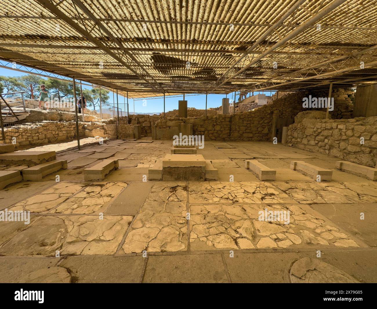 View of remains of megaron with vestibule connected main room of ...