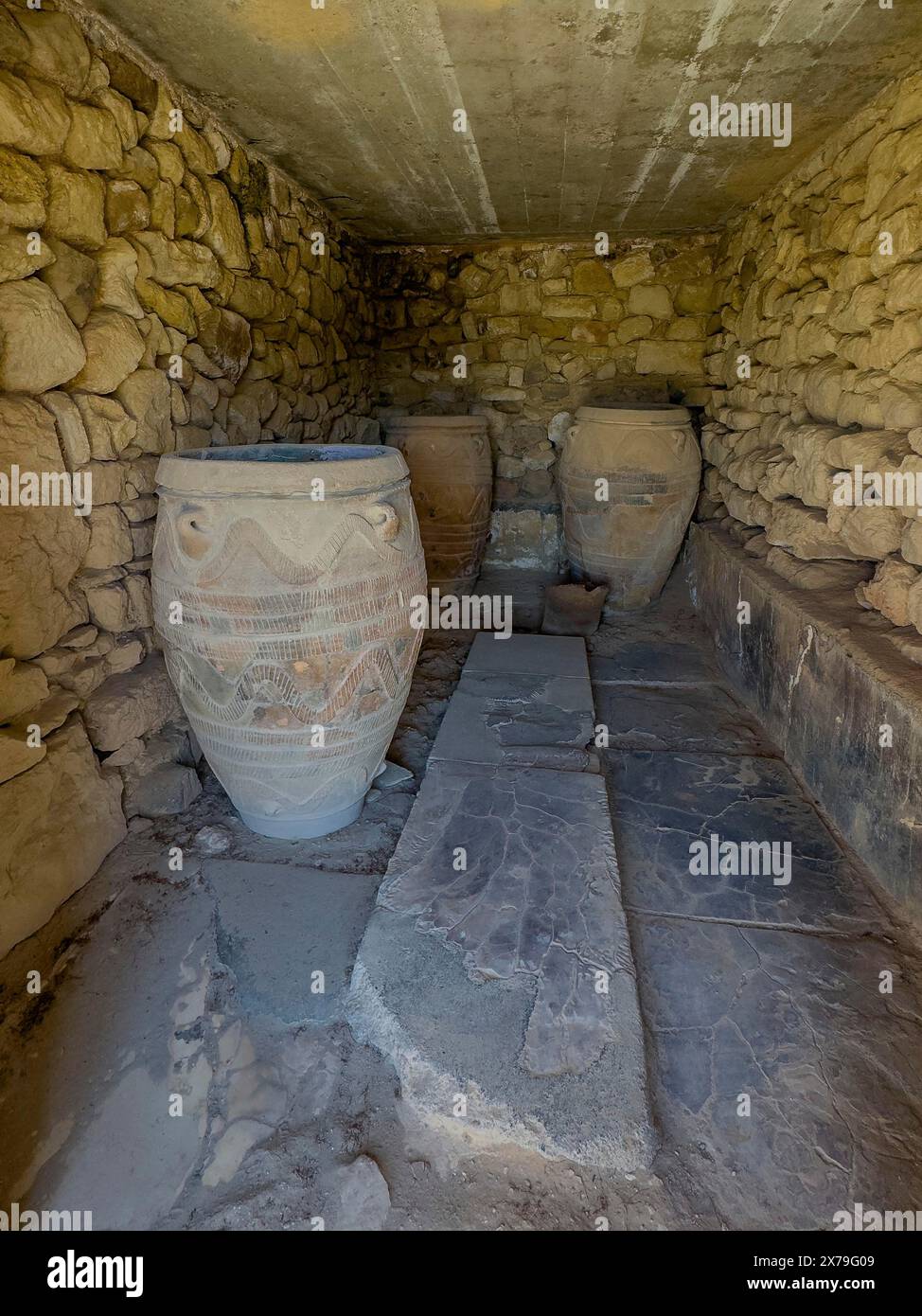 View into historical storeroom below present floor level with three ...