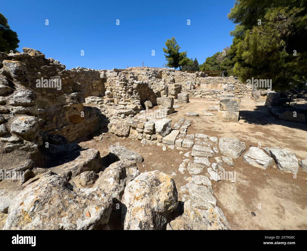 View of ancient foundation walls Walls in north-east part of north-east ...