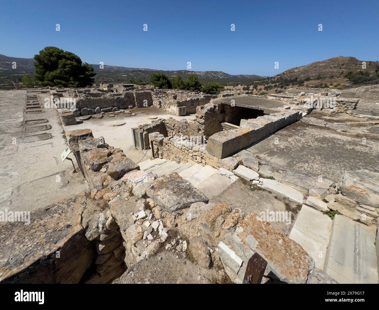 View of foundation walls of in antiquity former storehouse with ...