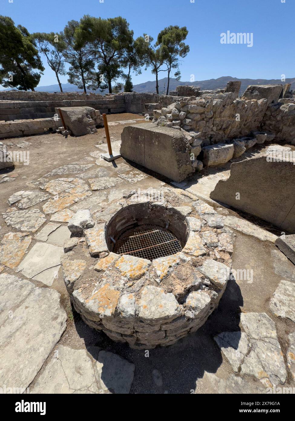 Historical shaft in ground from antiquity In archaeological site of ...