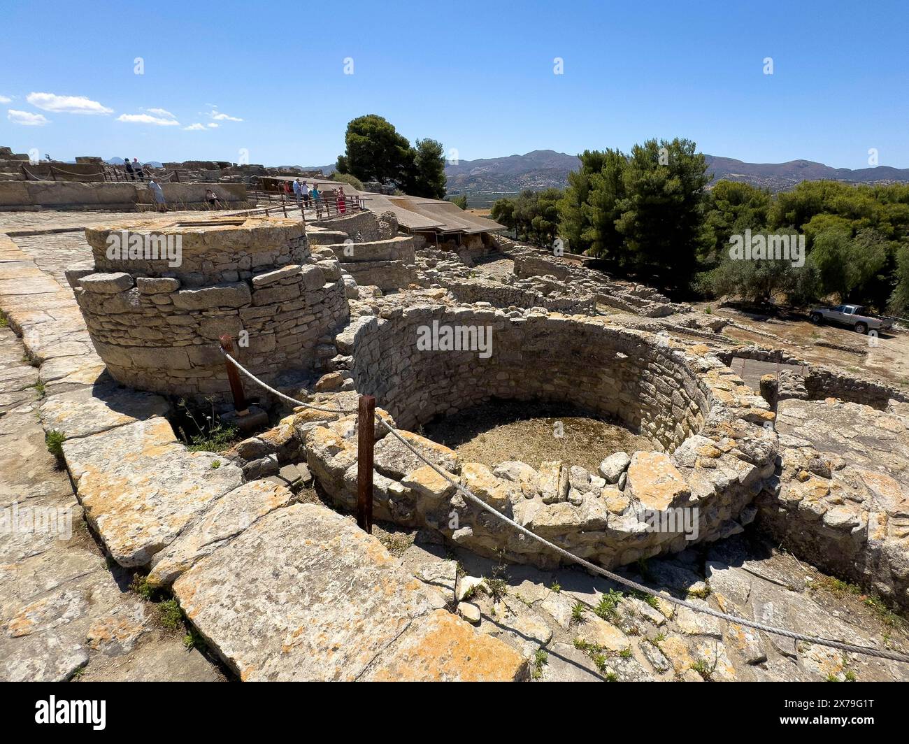 View of Kouloures so-called rings in earth embedded large brick-built ...