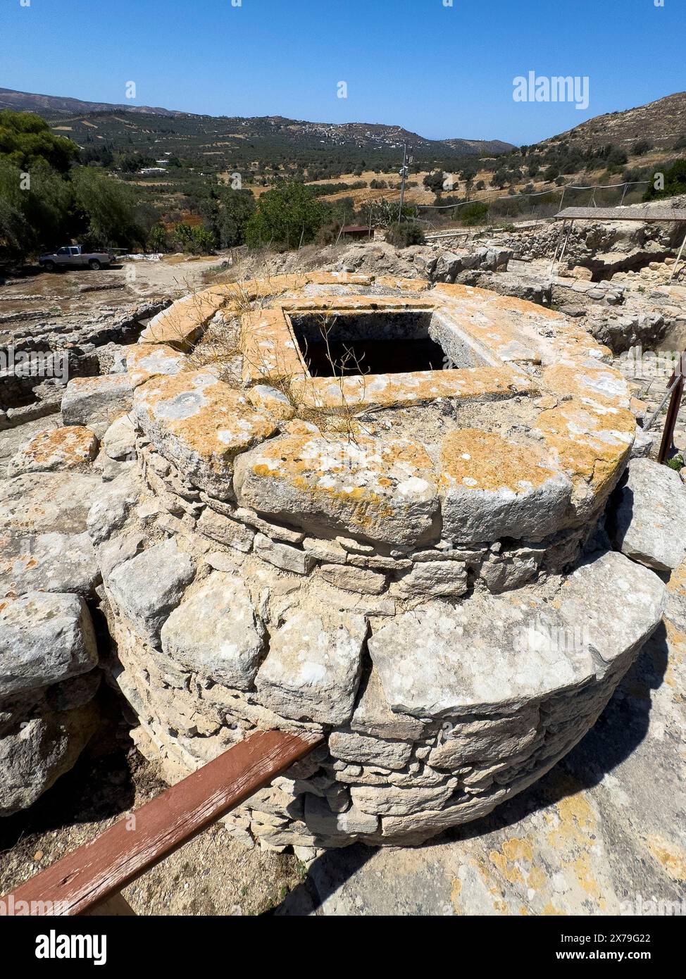 View of Kouloures so-called rings in earth embedded large brick-built ...