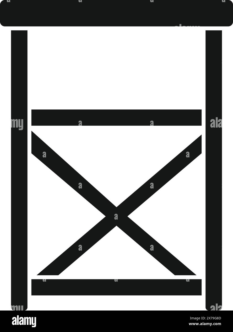Vector illustration of a director's chair, depicted in simple black ...