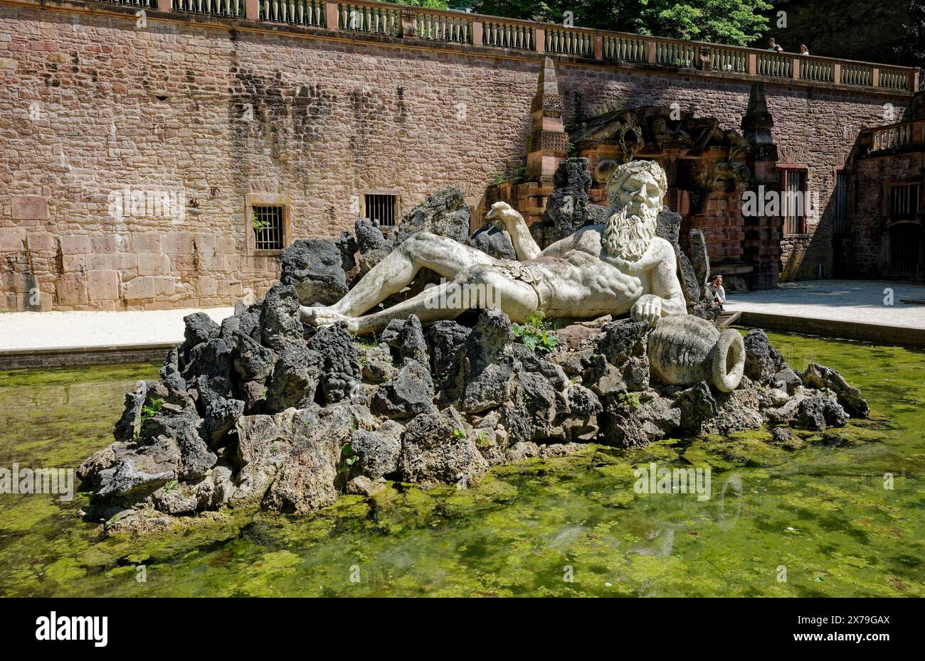 Fountain with sculpture of Father Rhine on the Scheffel Terrace at ...