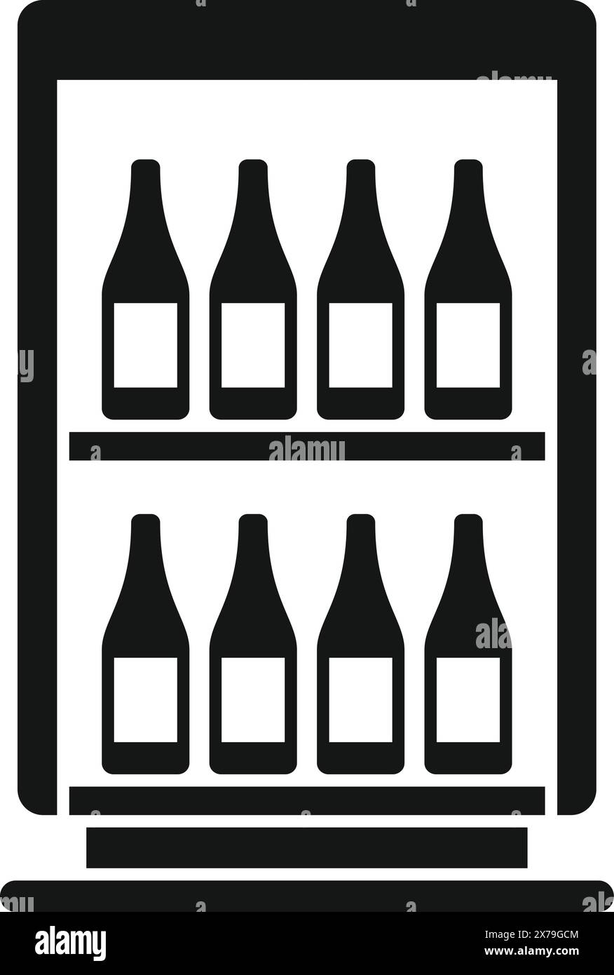 Black and white graphic icon depicting multiple bottles organized ...