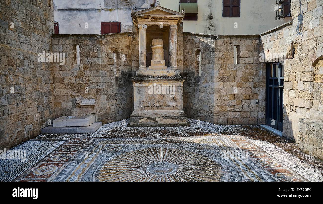 Doric columns at a historical site, temple pediment, sculpture with ...