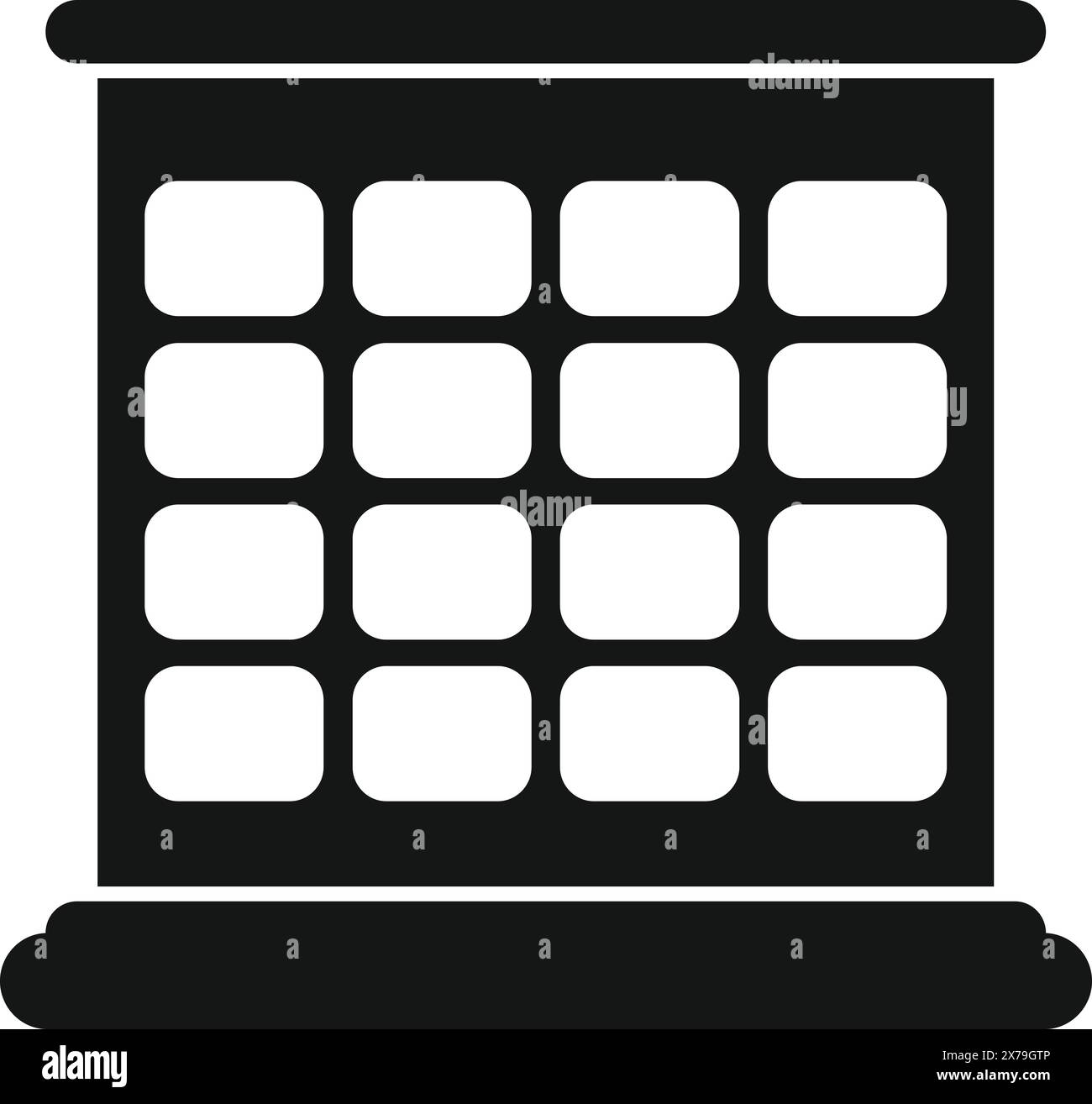 Simplistic black and white icon representing an architectural building ...