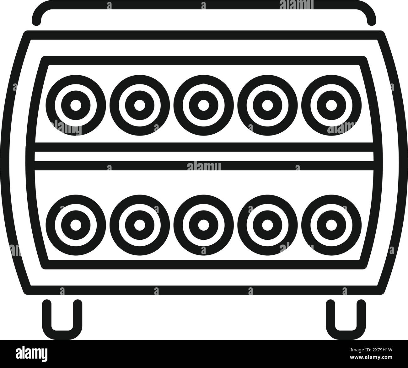 Black and white line art of a classic bingo ball lottery machine Stock ...