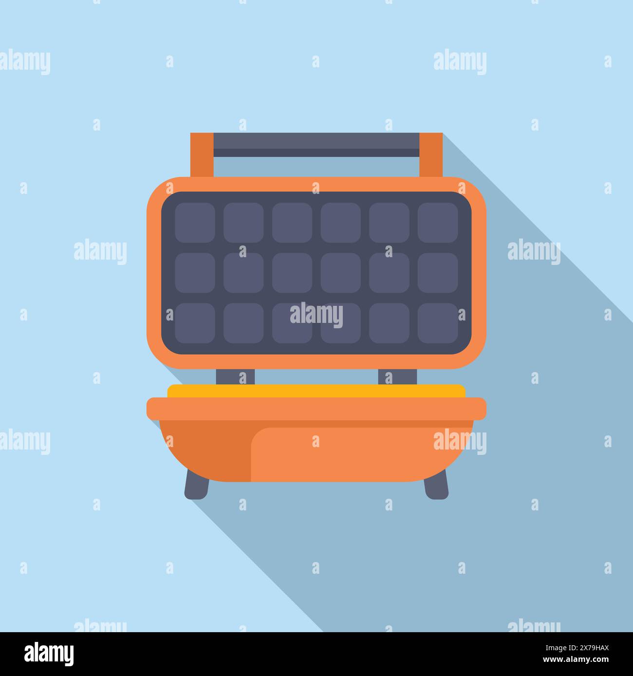 Modern portable solar panel on an orange generator with shadow on a ...