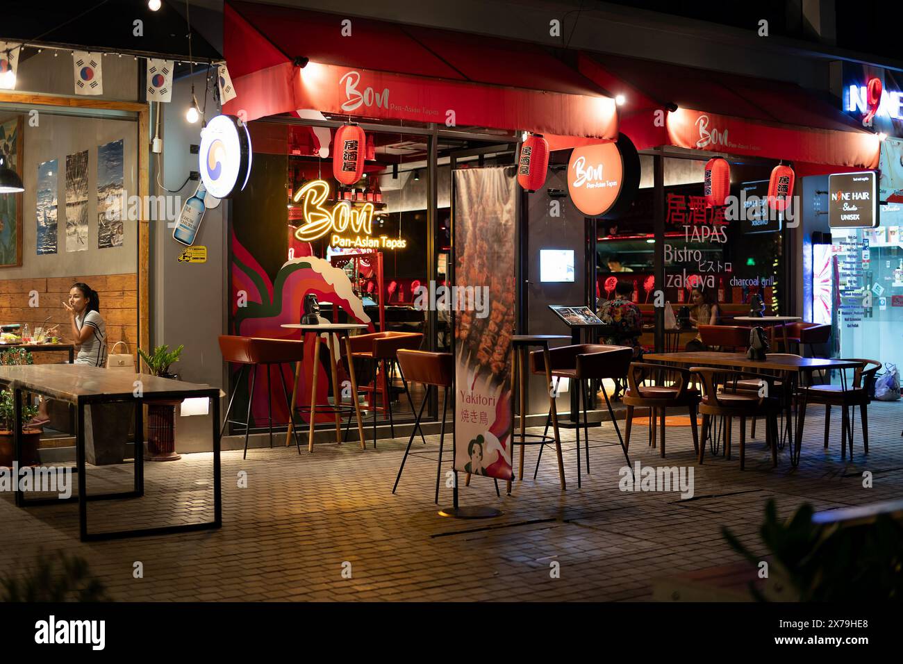 PHUKET, THAILAND - APRIL 25, 2023: Bon Pan Asian Tapas restaurant as ...