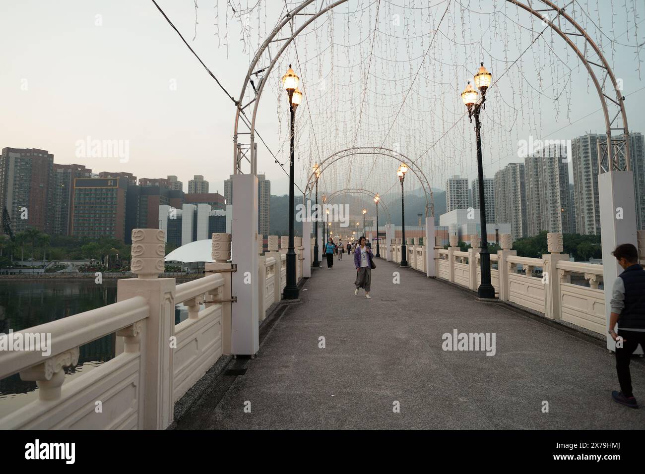 HONG KONG, CHINA - DECEMBER 04, 2023: Lek Yuen Bridge in Sha Tin in the ...