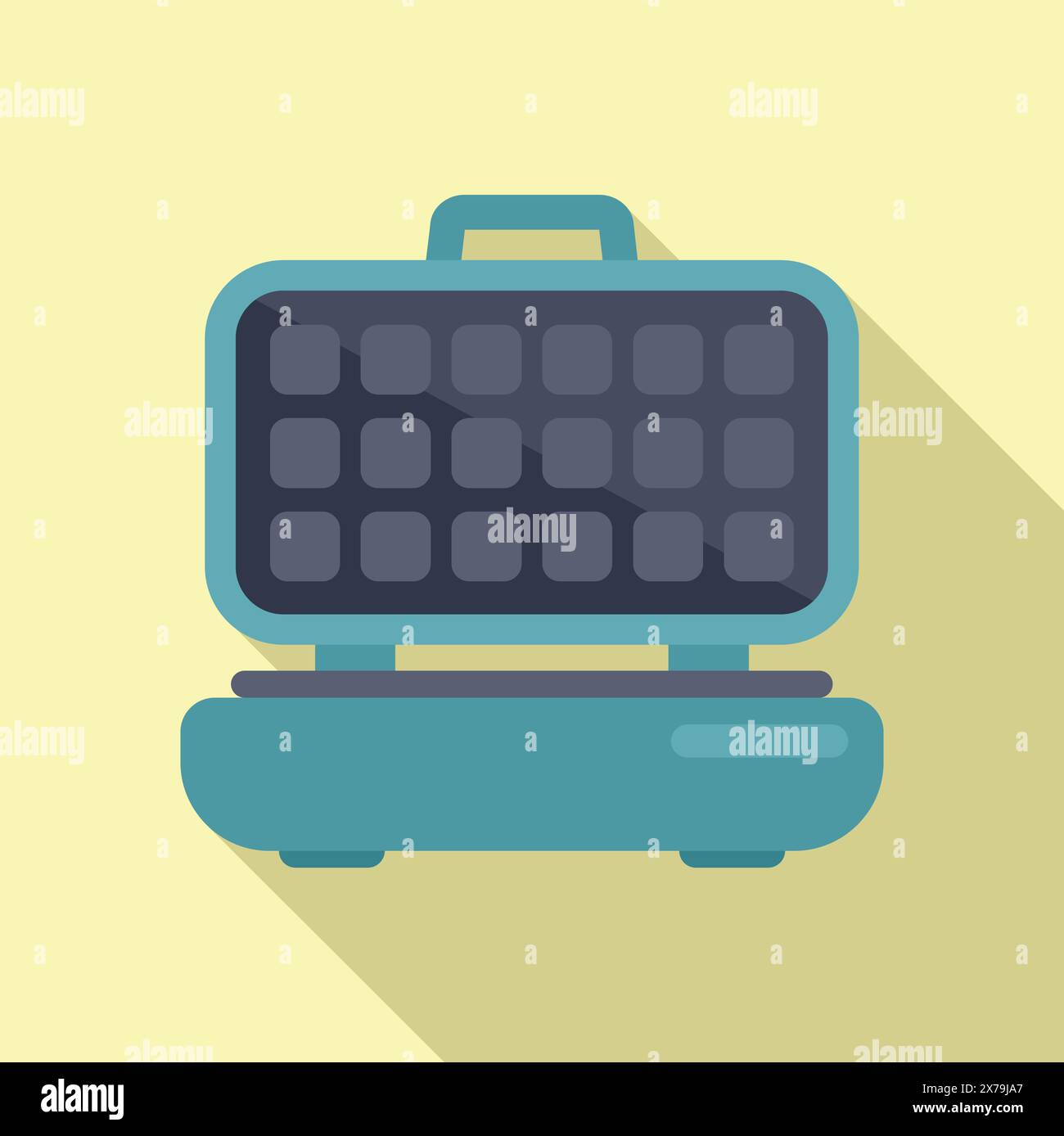 Vector illustration of a stylized waffle maker icon with shadow ...