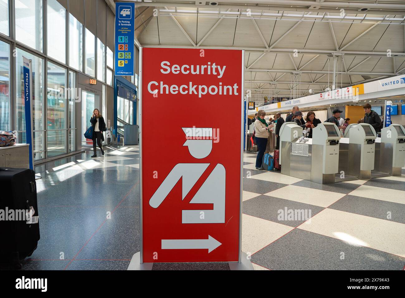 CHICAGO, IL - APRIL 05, 2016: Security Checkpoint as seen inside ...