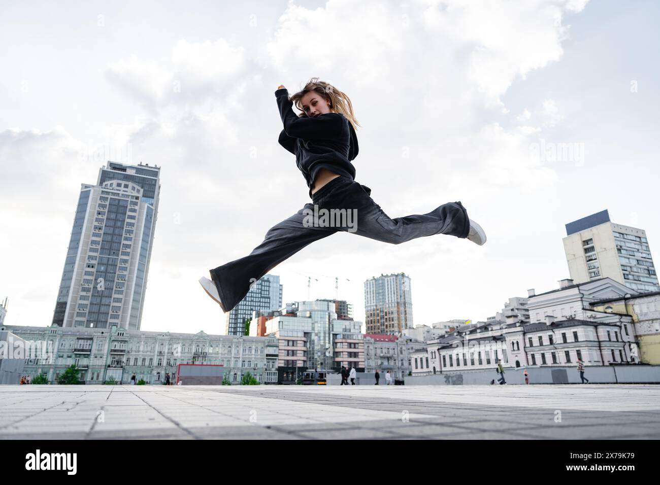 Woman aerobic jump hi-res stock photography and images - Alamy