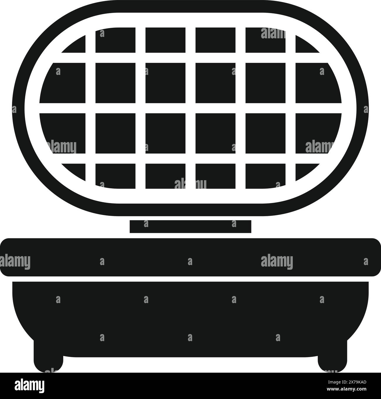 Black icon of a classic waffle maker, perfect for kitchen appliance ...