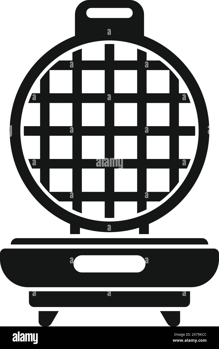 Vector illustration of a waffle maker icon in a simple black silhouette style Stock Vector Image ...