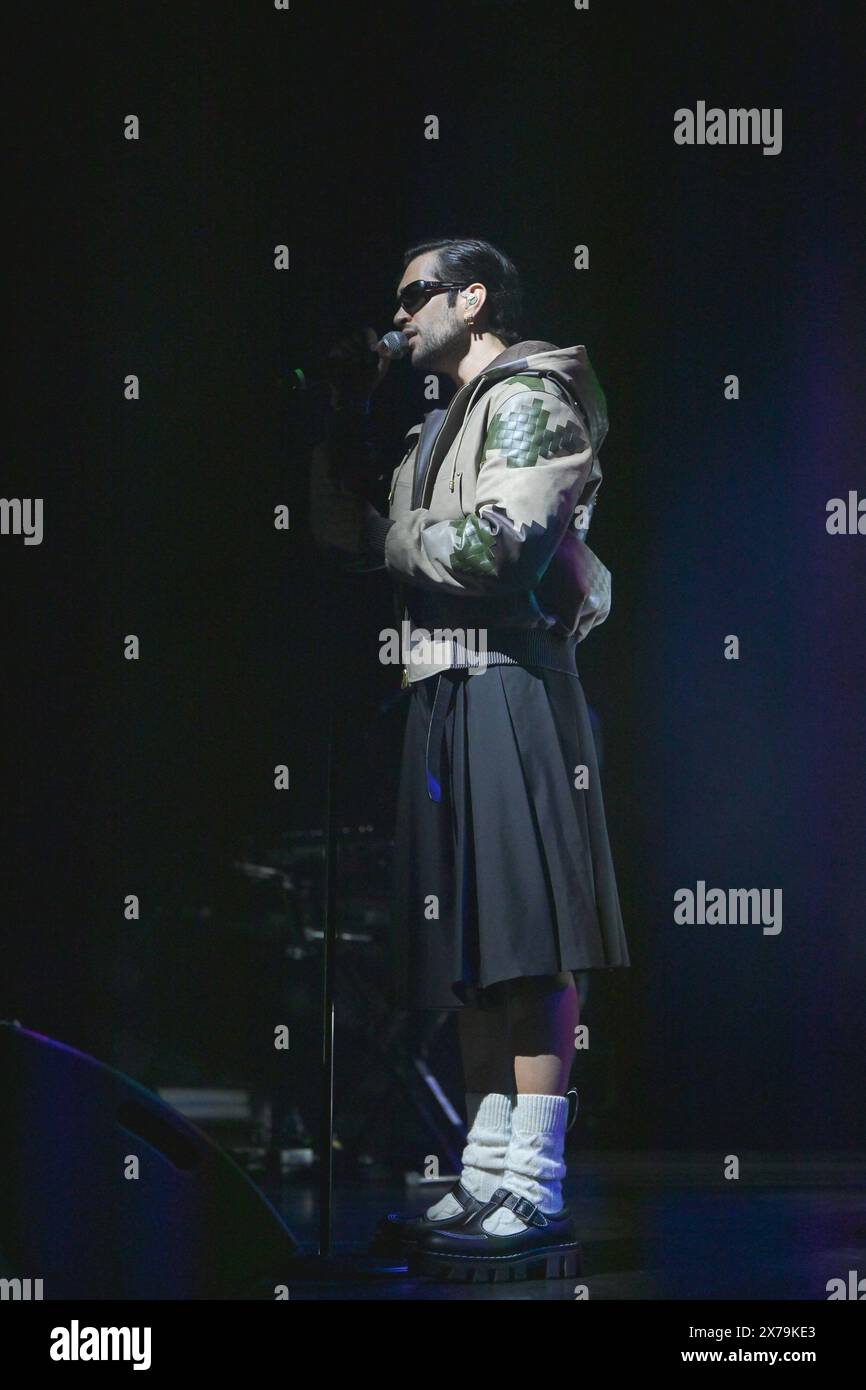 Italian singer Mahmood performs live on stage at Le Fabrique for the ...