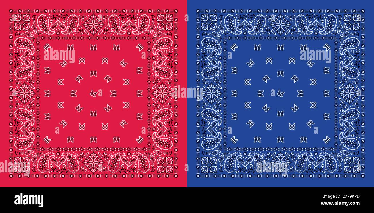 Red Bandana Pattern Vector Red Bandana Paisley Stock Vector By
