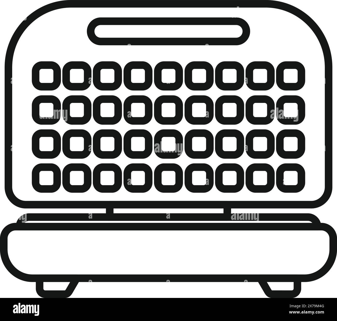 Vintage typewriter icon illustration in black and white as a classic ...