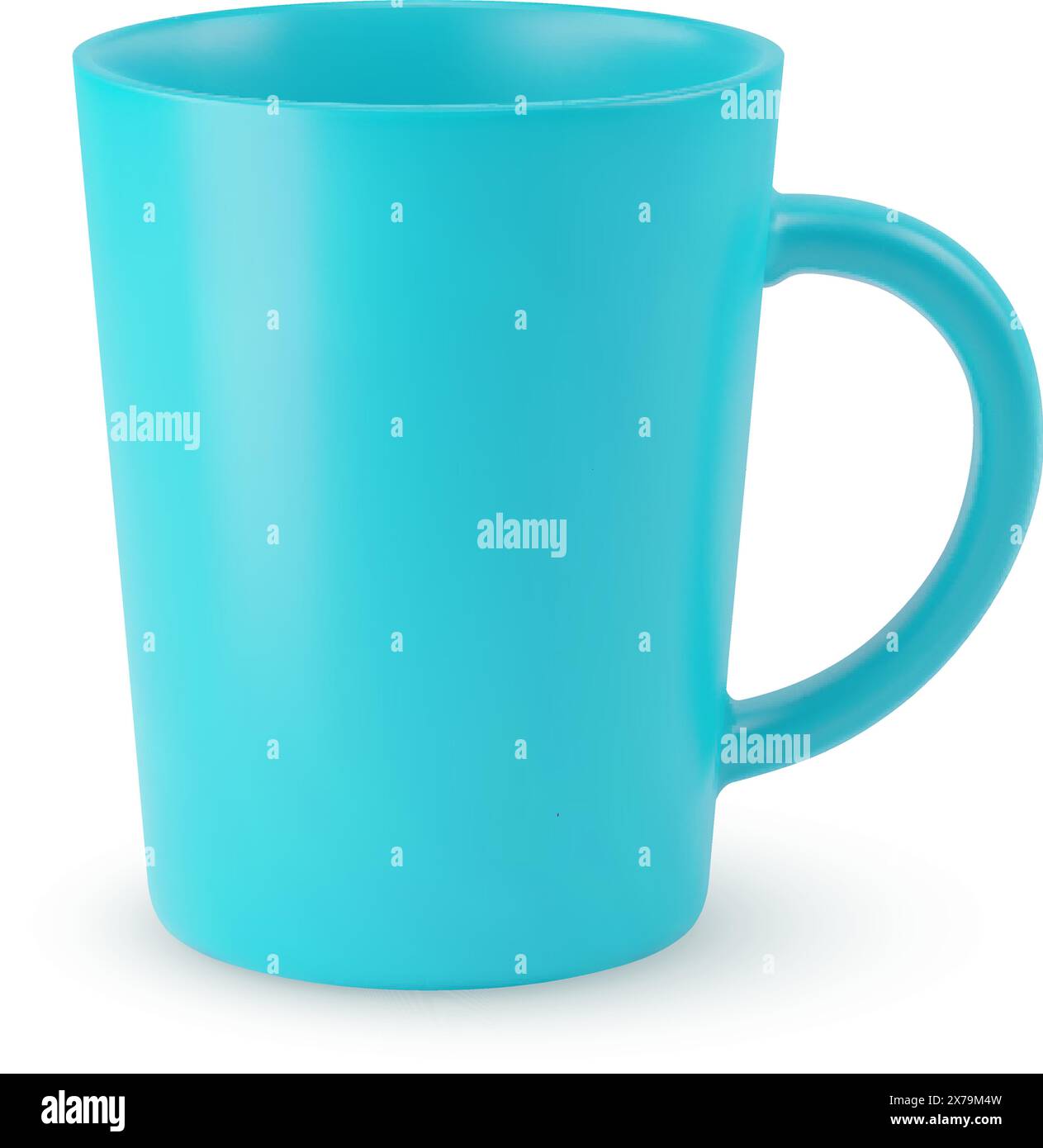 Illustration of Empty Cyan Ceramic Coffee Cup or Tea Mug on a White ...