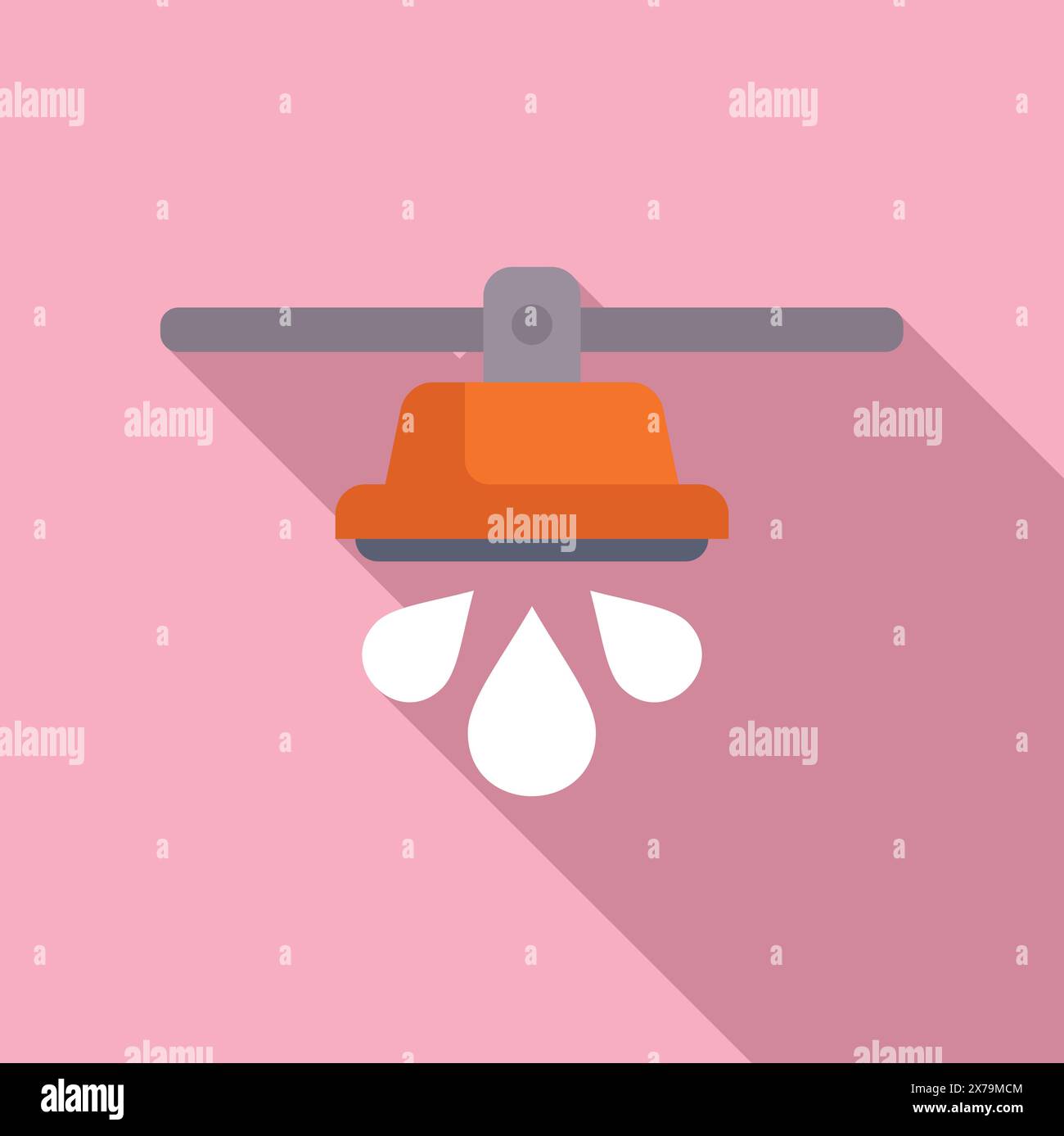 Flat design vector of a cartoon ceiling fan with simple shadows ...