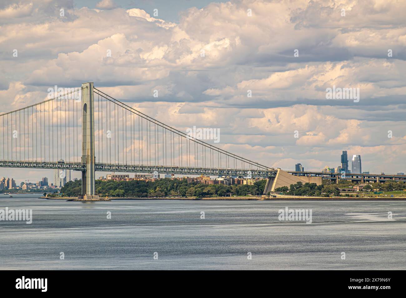 New York, NY, USA - August 1, 2023: Verrazzano-Narrows Bridge E side ...