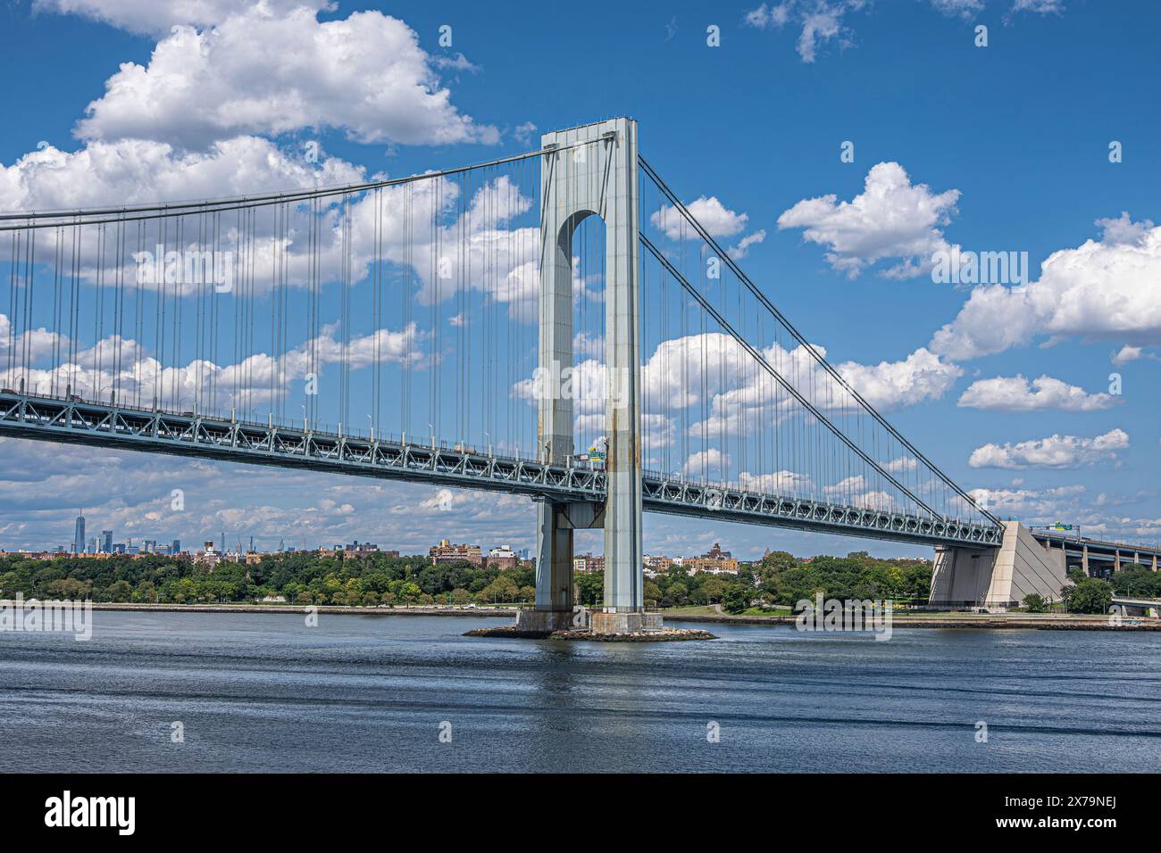 New York, NY, USA - August 1, 2023: Verrazzano-Narrows Bridge E side ...
