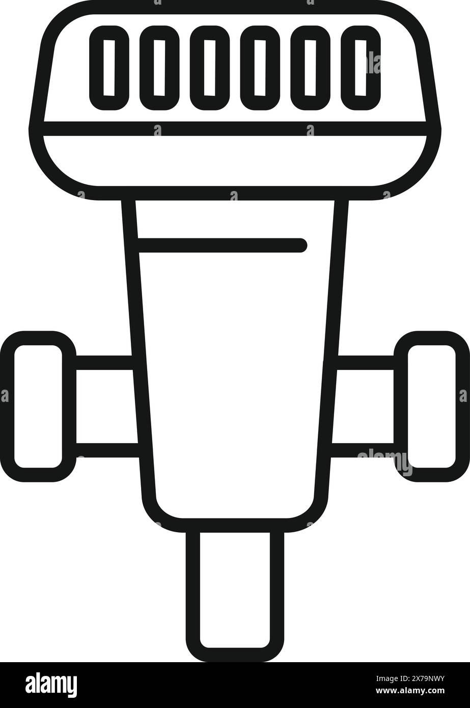 Vector illustration of a barcode scanner in a simple line art style ...