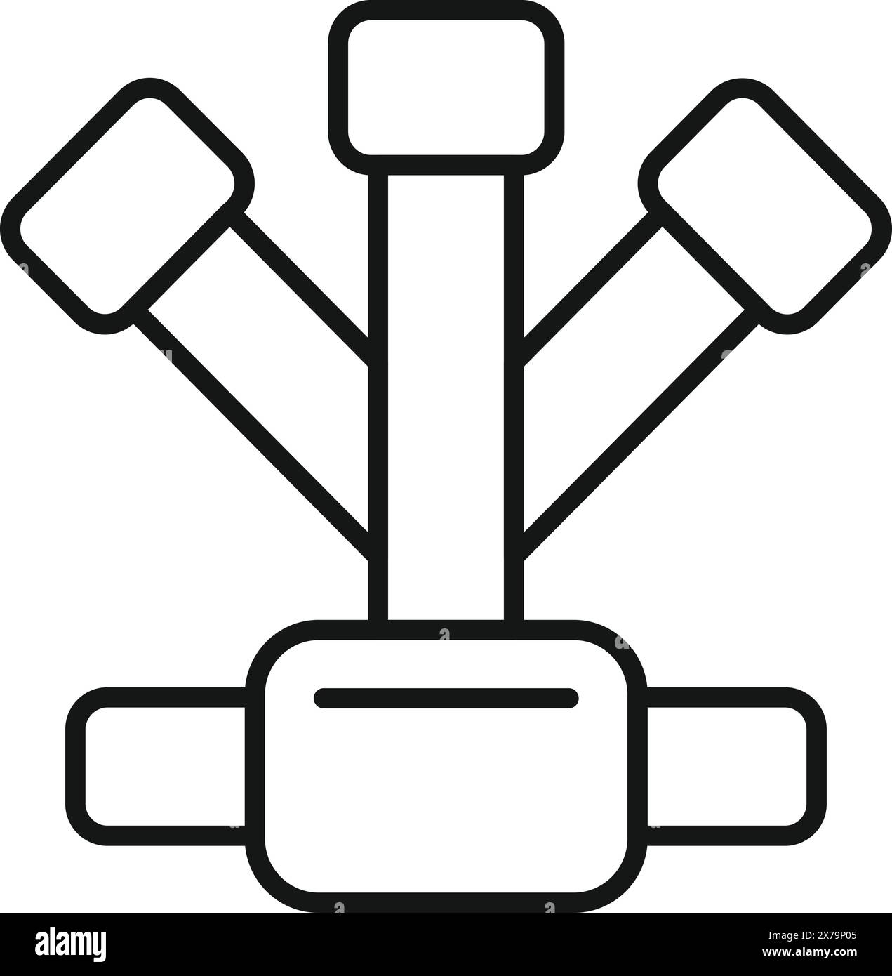 Simplified black and white vector art of a network hub icon, ideal for ...