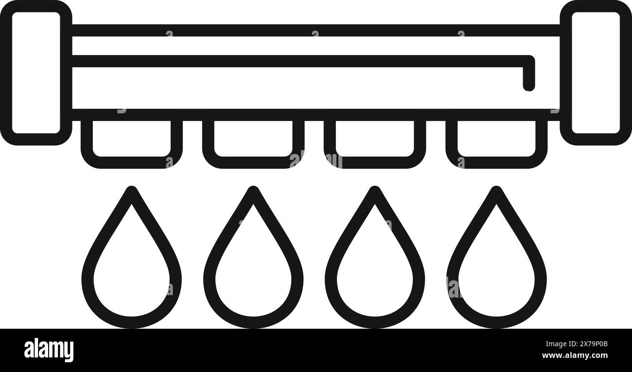 Black and white line art illustration of water dripping from a leaking ...