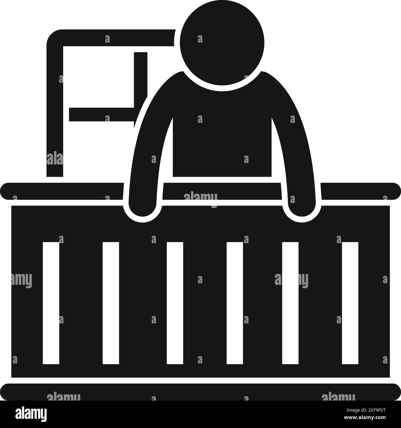 Simplified illustration of a person at a cash register, representing ...