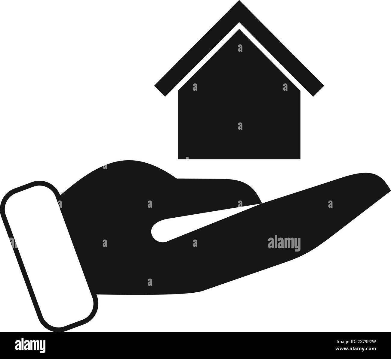 Hand offering house icon for real estate, home, property, and ...