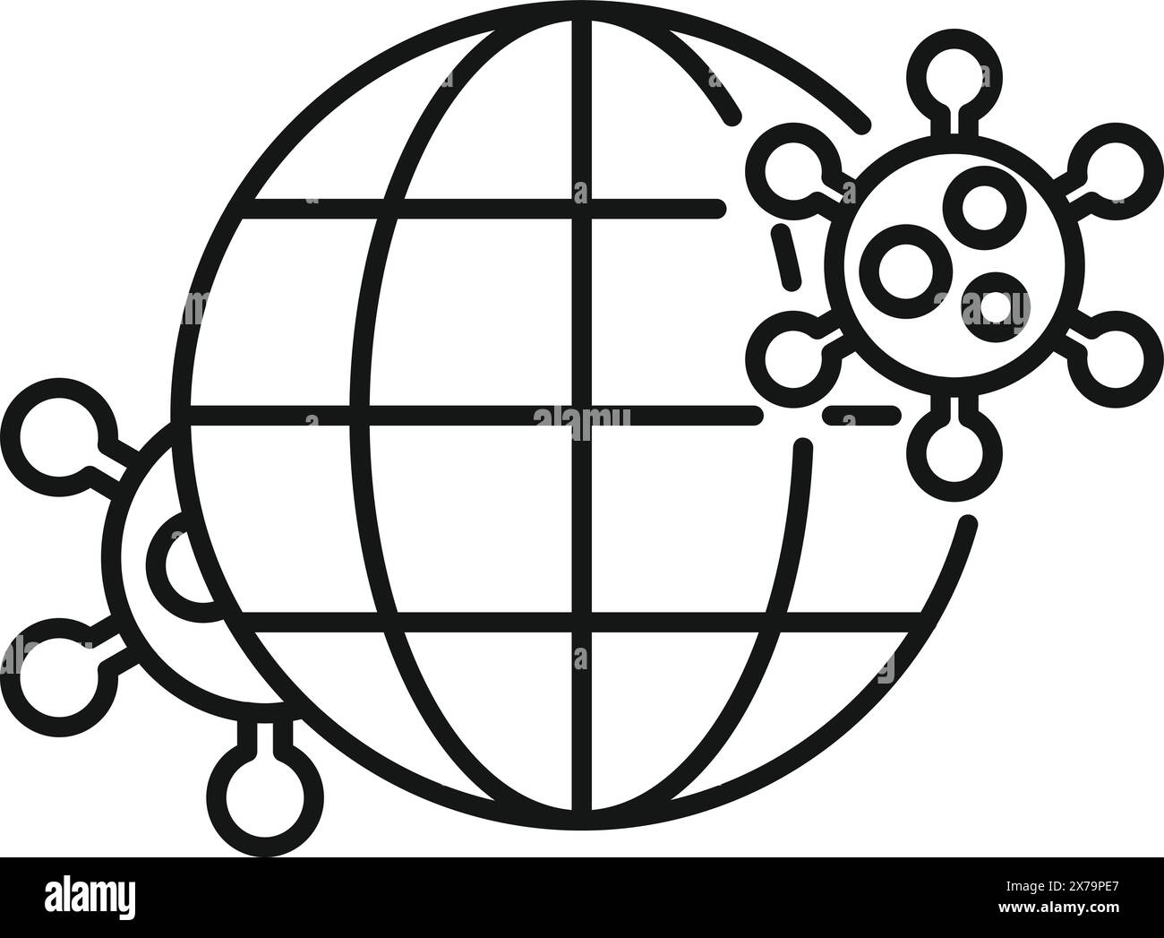 Global pandemic concept icon with virus, health, and worldwide ...