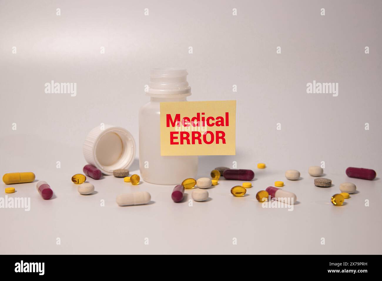 Medical error, text words typography written on paper, health and ...