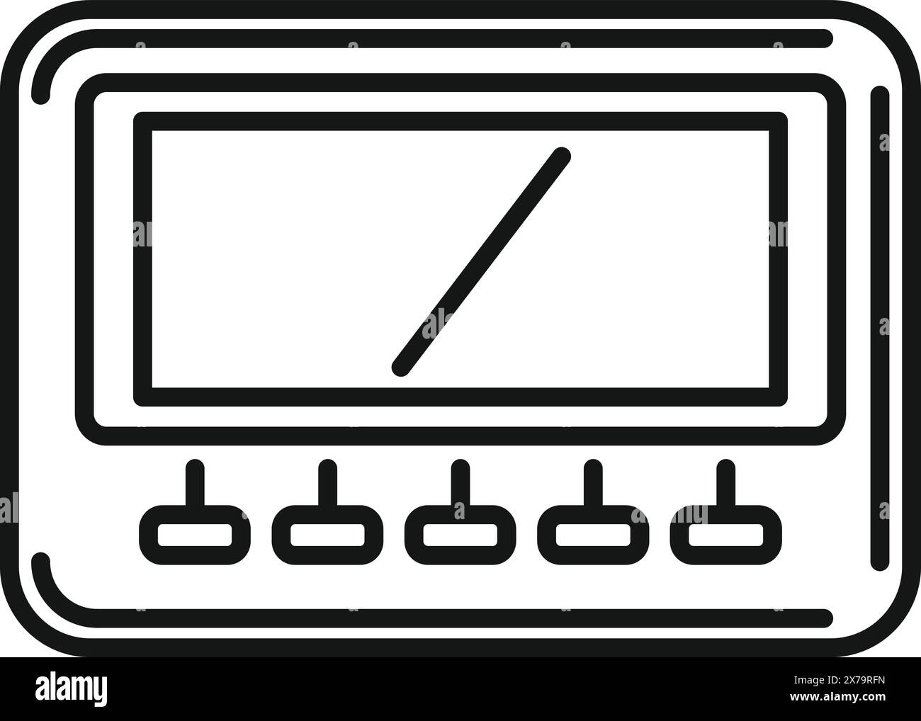 Simplified line drawing of a traditional stove top with knobs, suitable ...