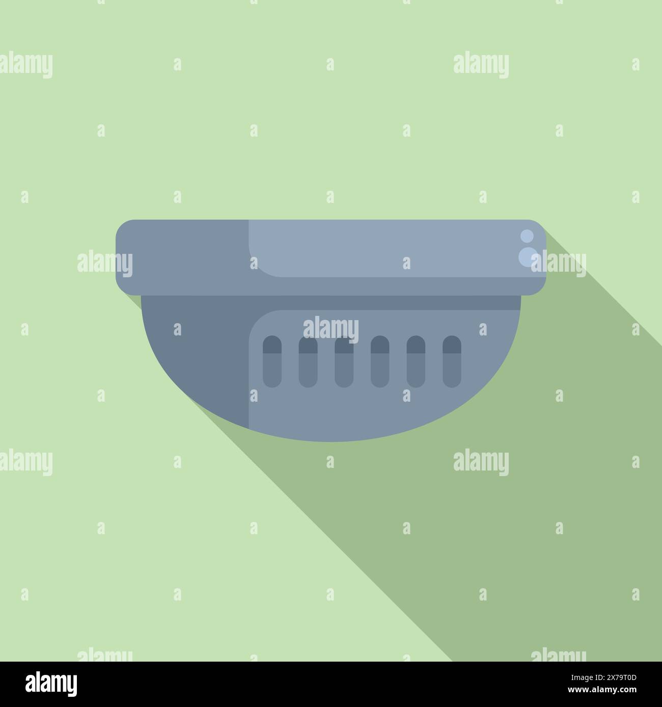 Flat design vector illustration of a smoke detector, showcased on a ...