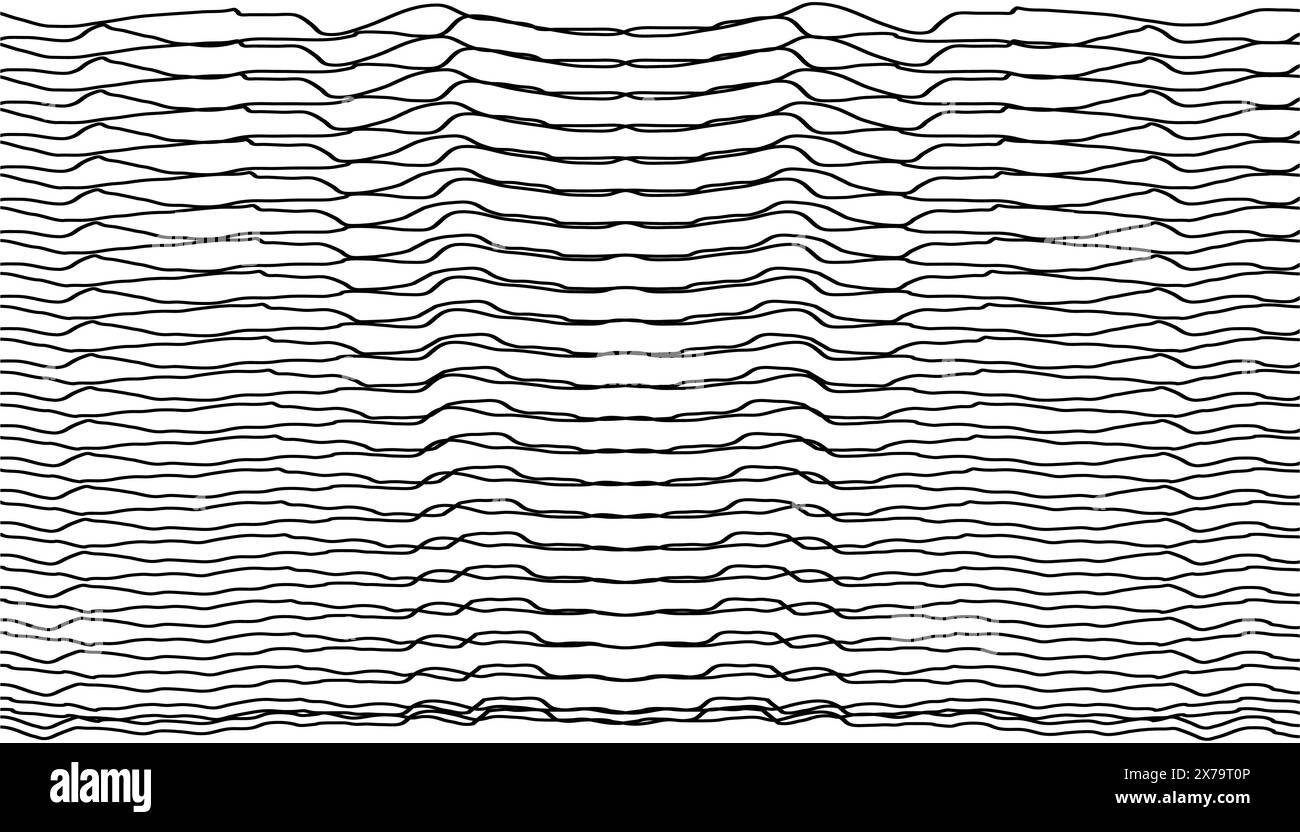 Hand drawn wavy background horizontal surface seamless wallpaper line ...