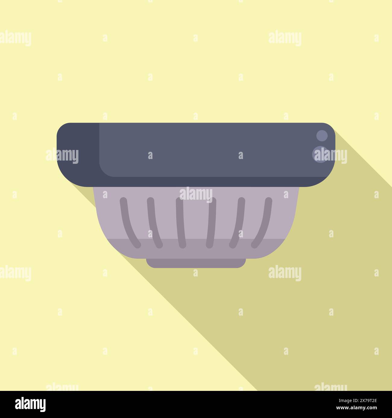 Vector illustration of a simple grey colander icon with long shadow on ...