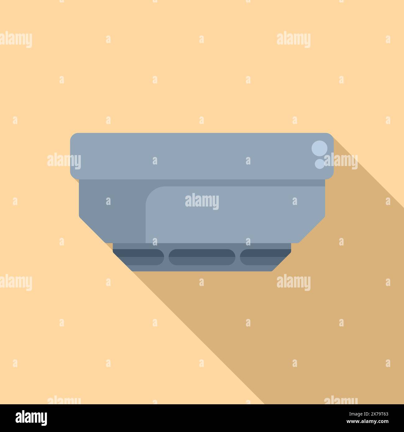 Minimalist graphic of a modern security camera on a warm beige ...