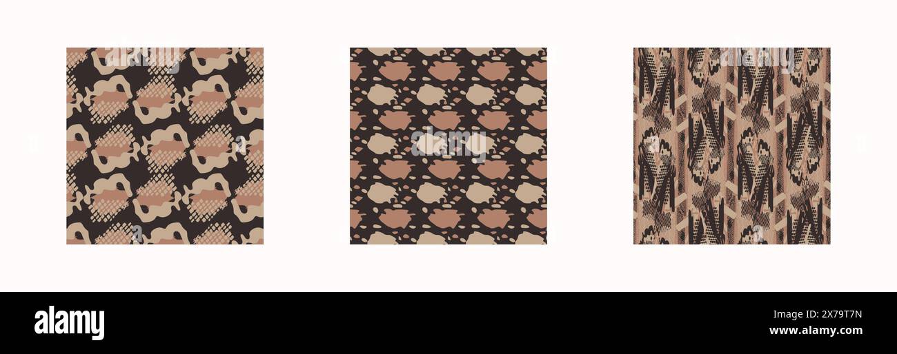 Tribal ethnic camouflage abstract pattern set design in fall color ...