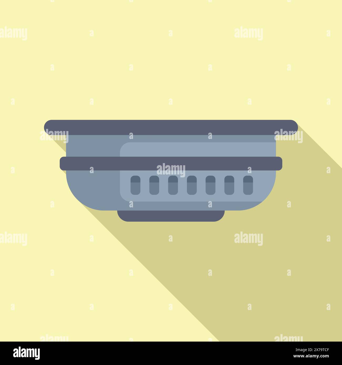 Modern flat design icon of a kitchen colander with shadow on a pastel ...