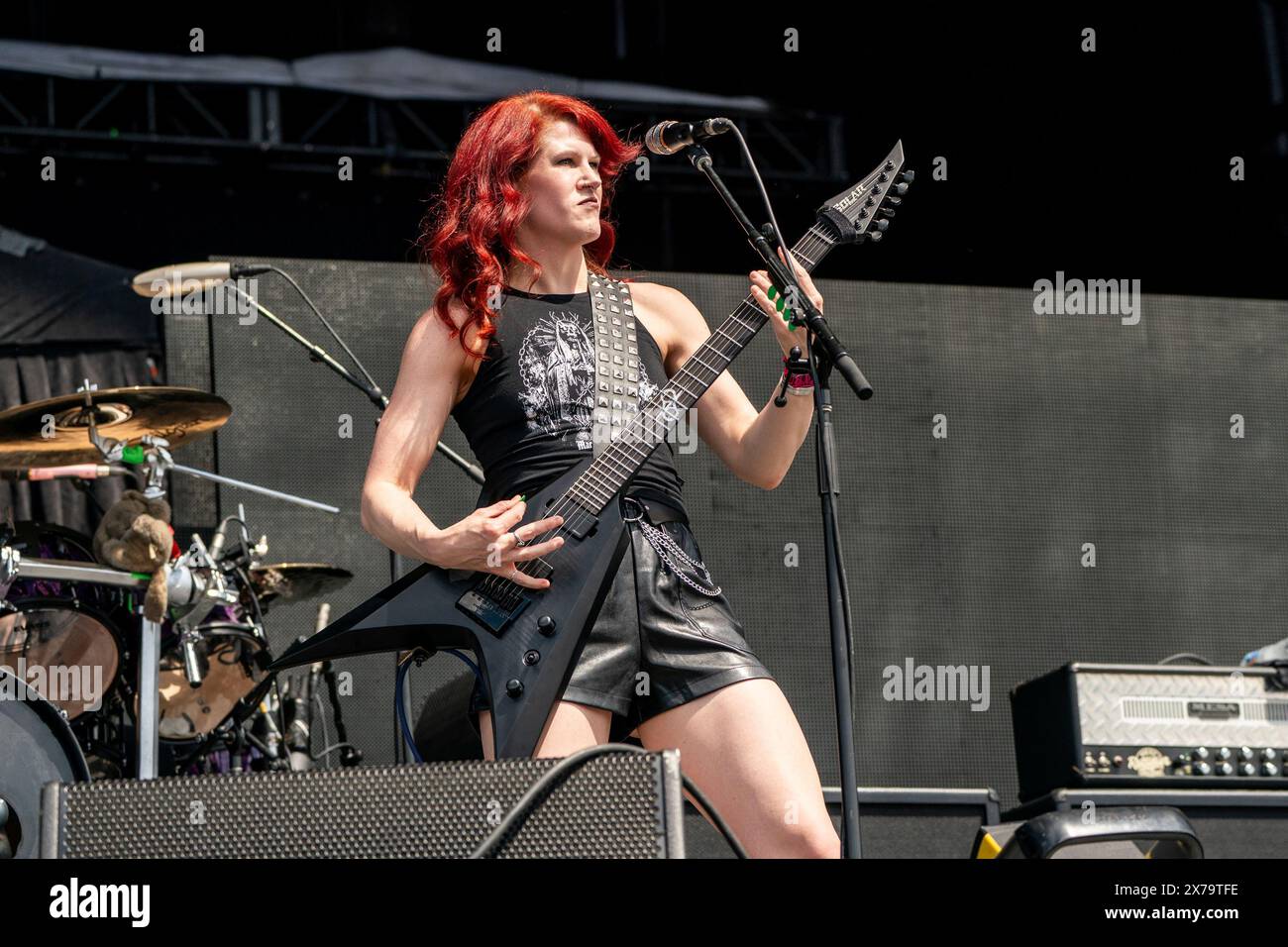 Morgan Lander of Kittie performs during Sonic Temple Art and Music ...