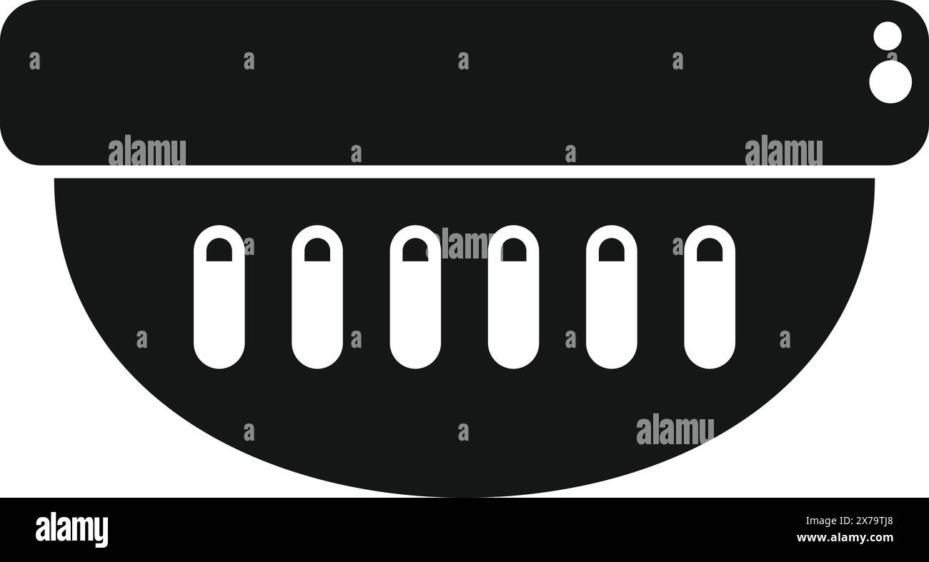 Simplified icon of a smoke detector with led indicators illustrated in ...