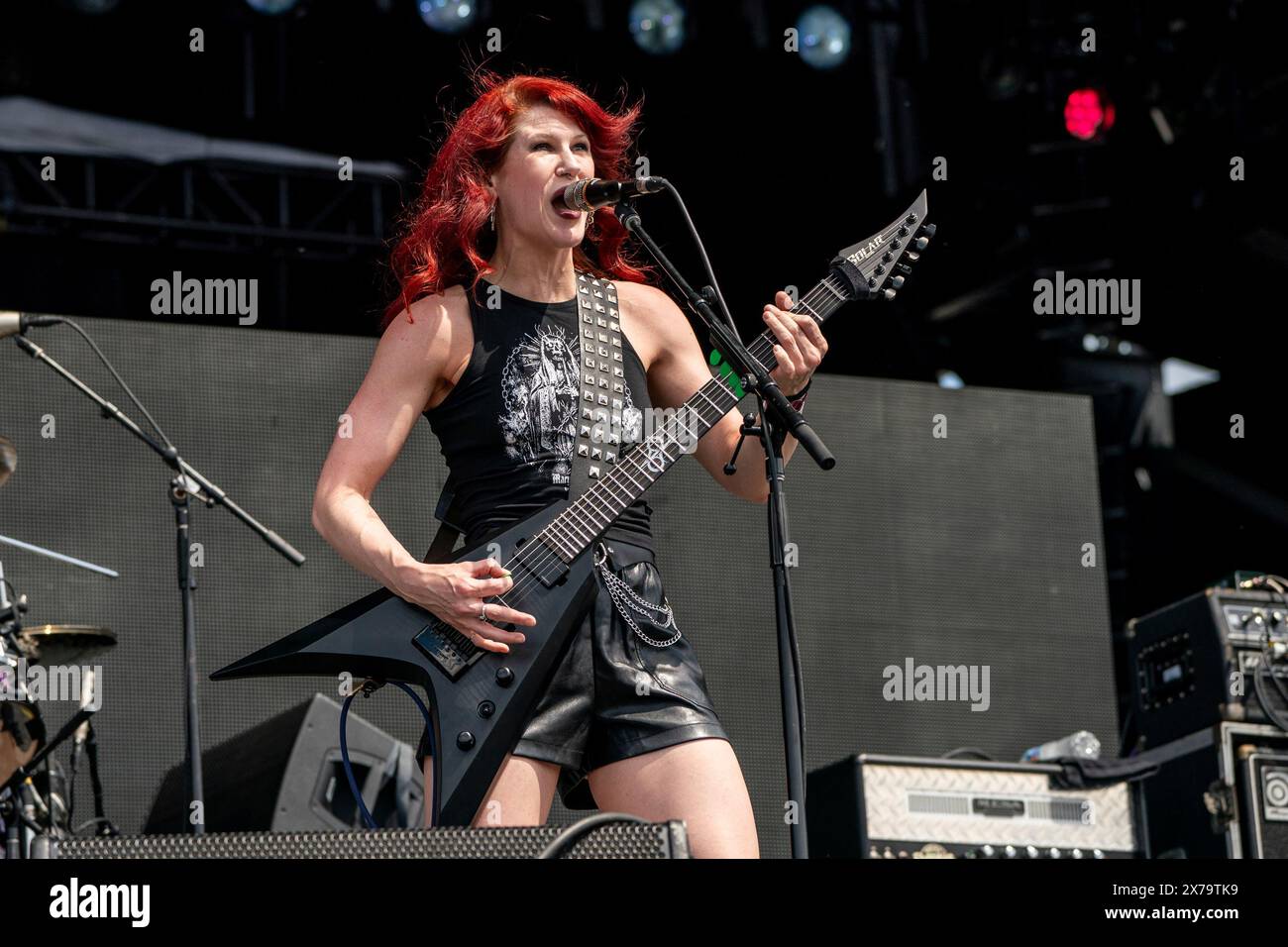 Morgan Lander of Kittie performs during Sonic Temple Art and Music ...