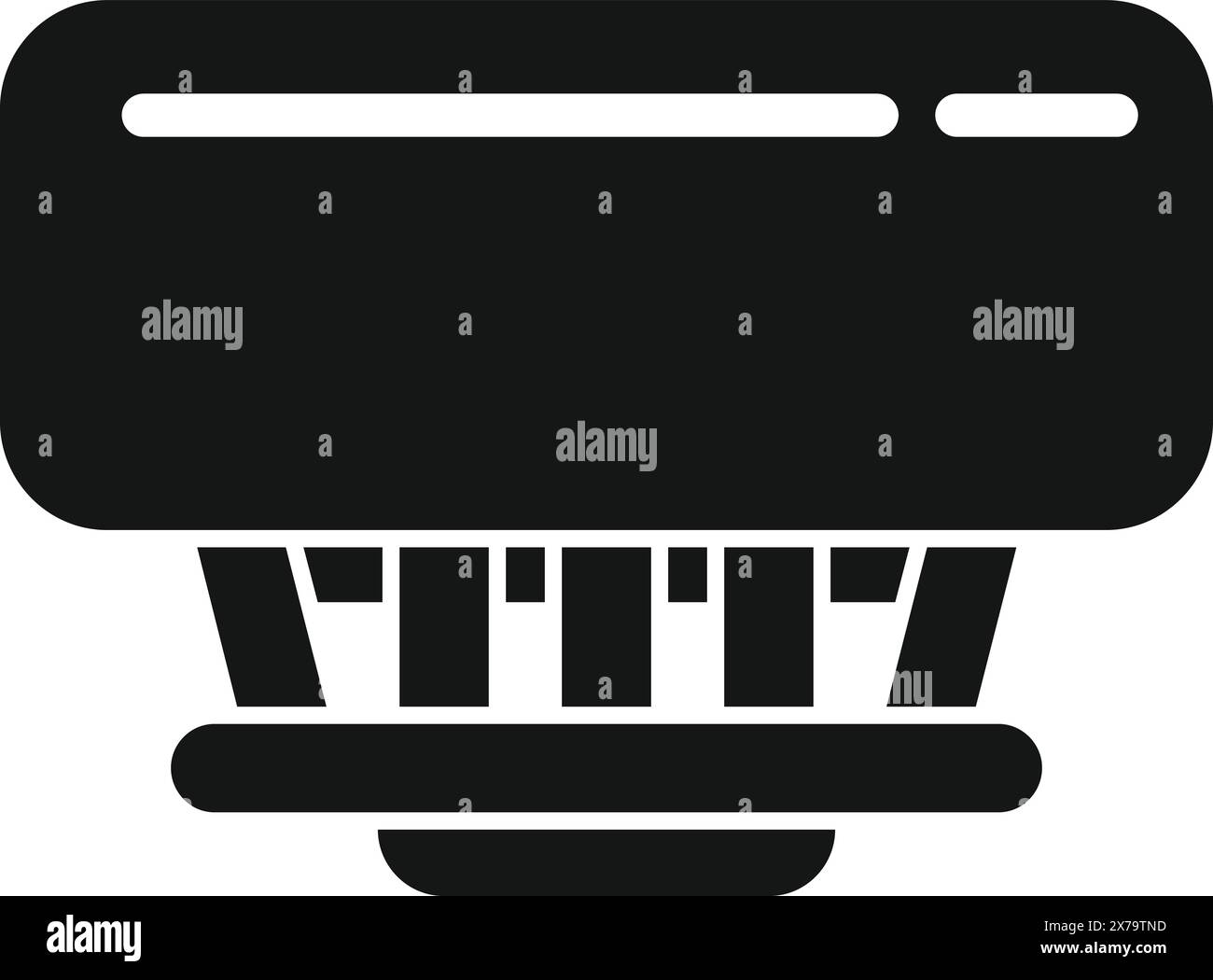 Modern minimalist air conditioner icon in simple black and white vector ...