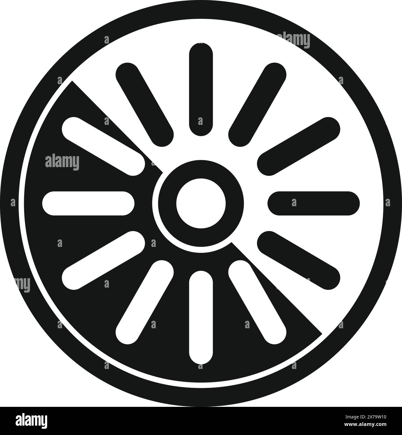Vector illustration of a car wheel rim silhouette suitable for icons ...
