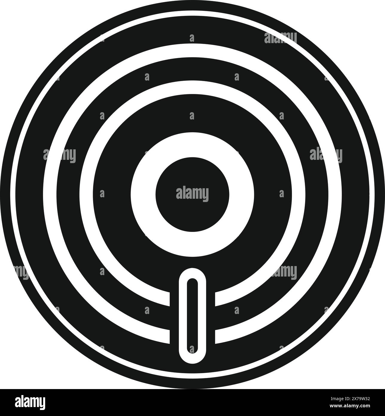 Vector illustration of a bullseye target in a simple black and white ...